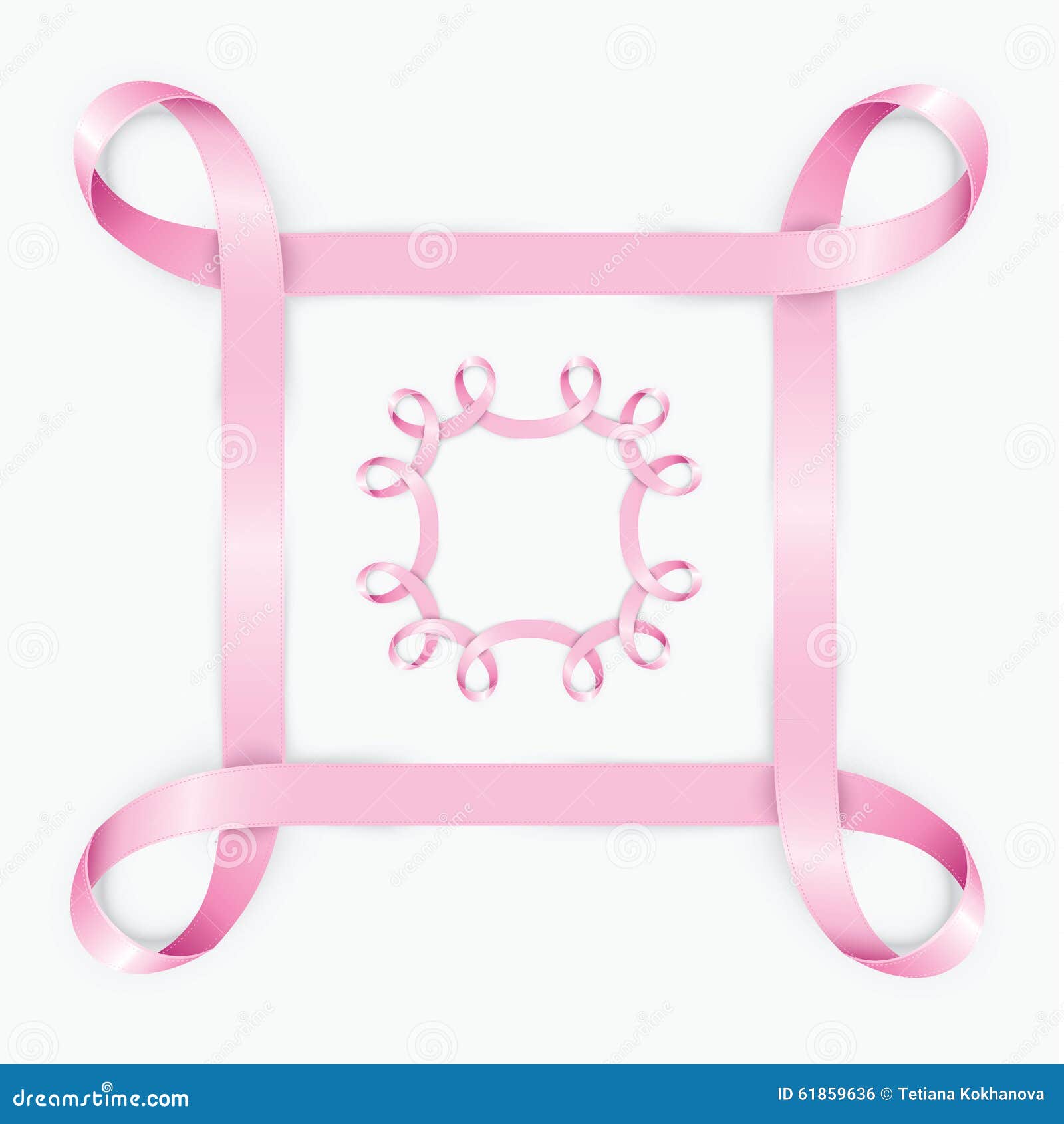 Realictic Pink Ribbon Frame. Can Be Used for Web Banner, Card or ...
