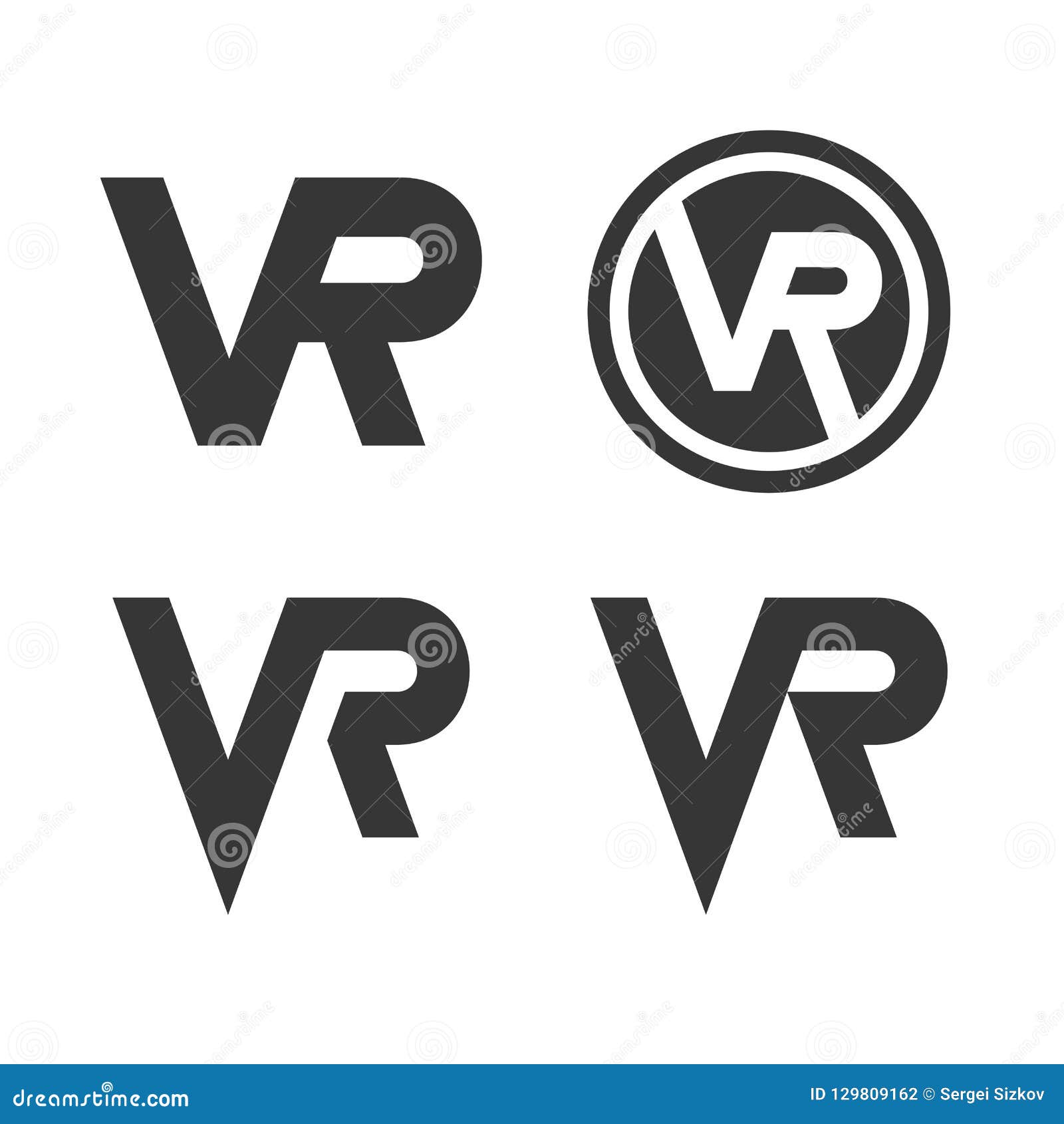 Realidad Virtual Logo Icon Set En El Fondo Blanco Vector Ilustración ...