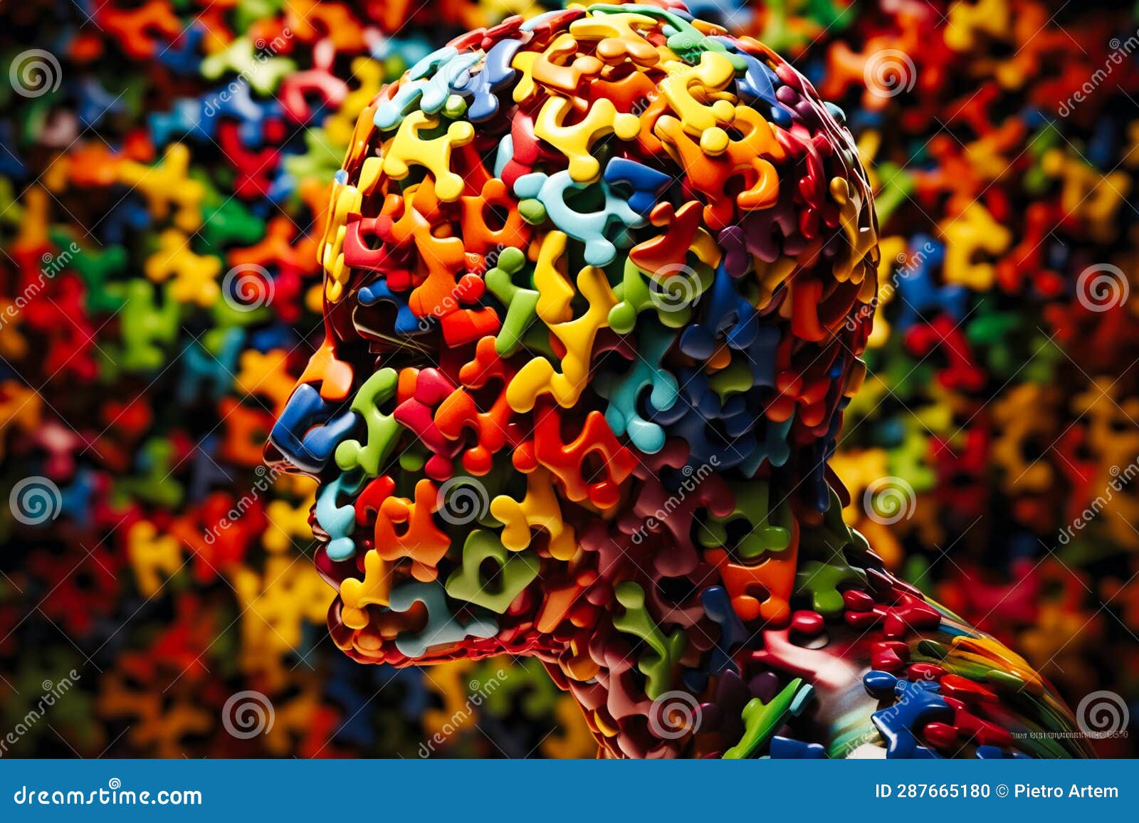 Realism Human Thinking Human Mind and Brain Colorf. Generative AI Stock ...