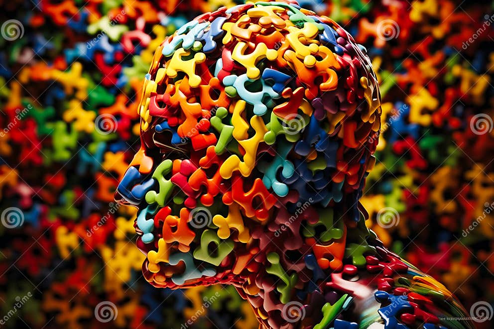 Realism Human Thinking Human Mind and Brain Colorf. Generative AI Stock ...