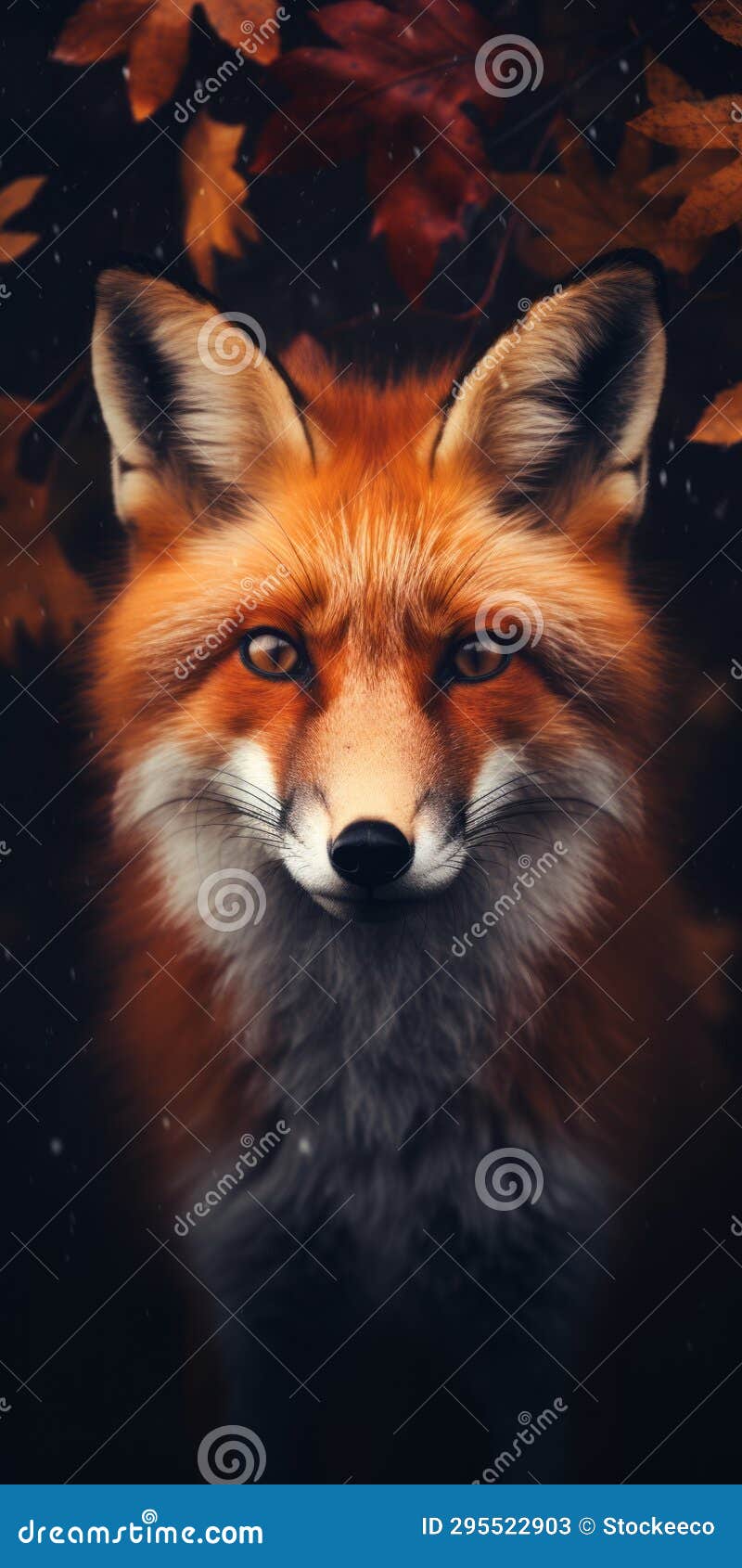 Realistic 3d Fox Wallpaper for Autumn with Simplest Background Stock ...