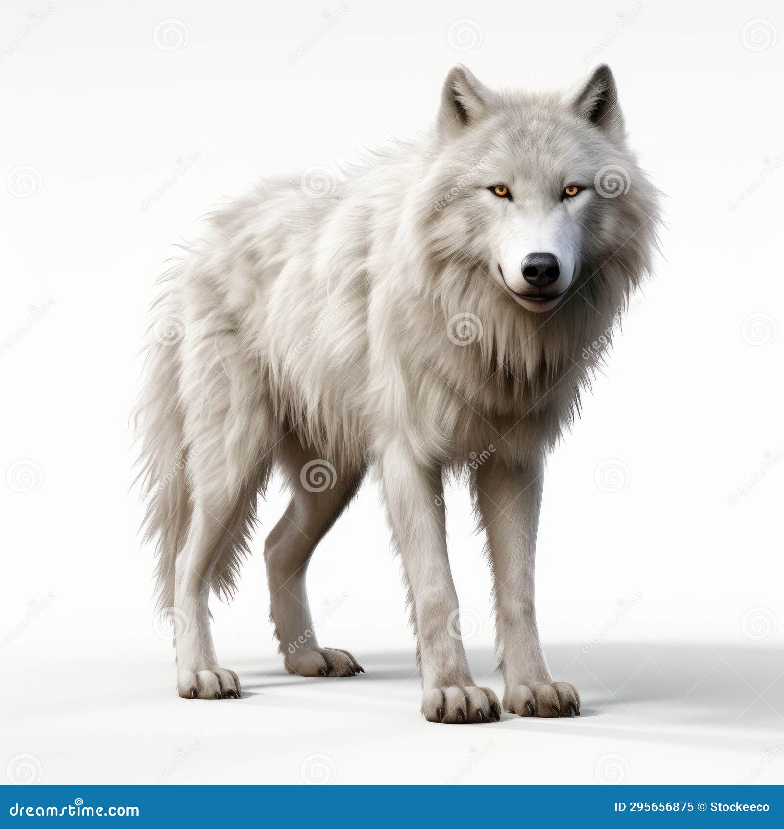 Realistic 3d Render Of White Wolf On White Background Royalty-Free ...