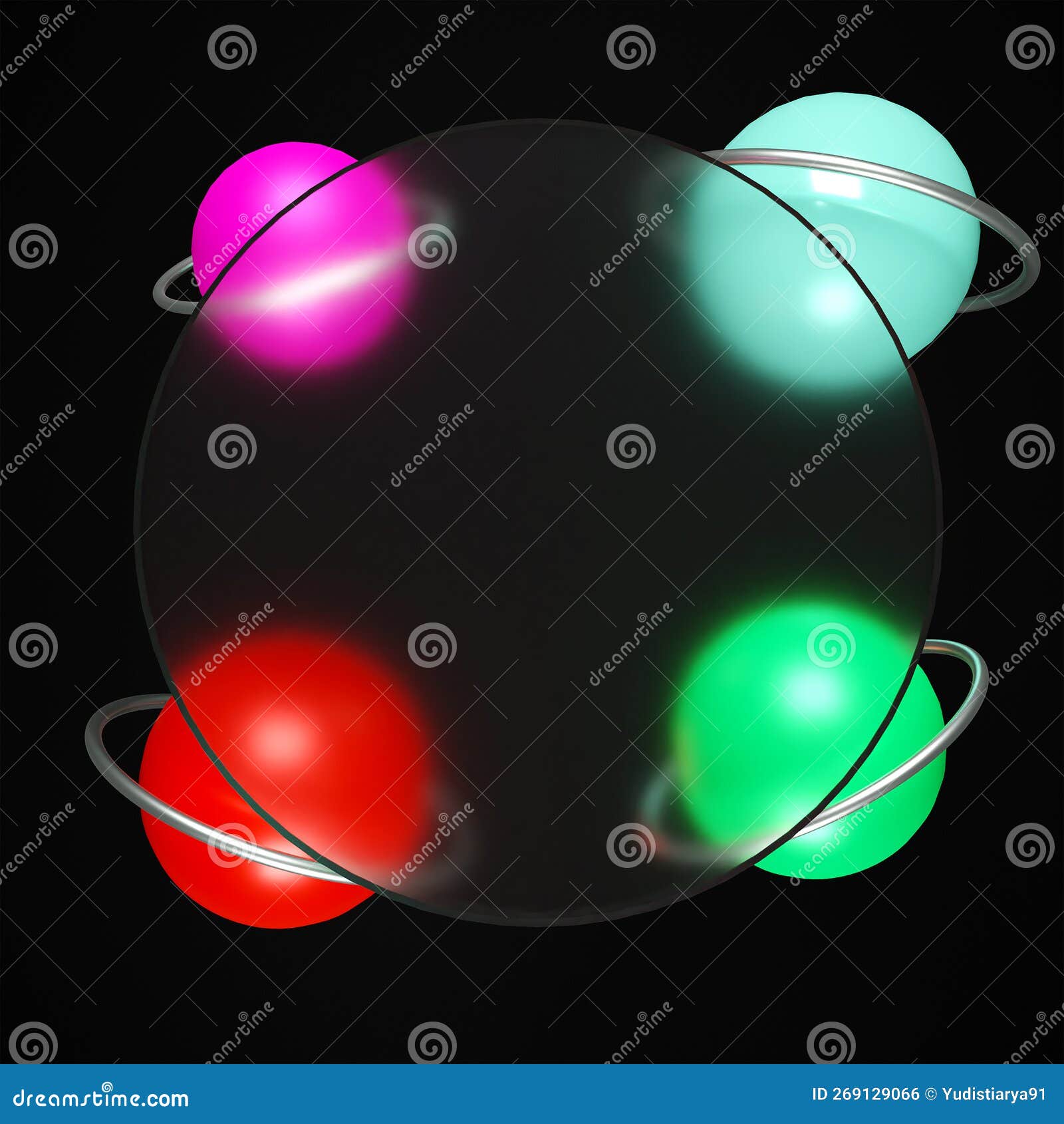 Geometric Balls with Glass Morphism 3d Realistic Illustration Stock ...