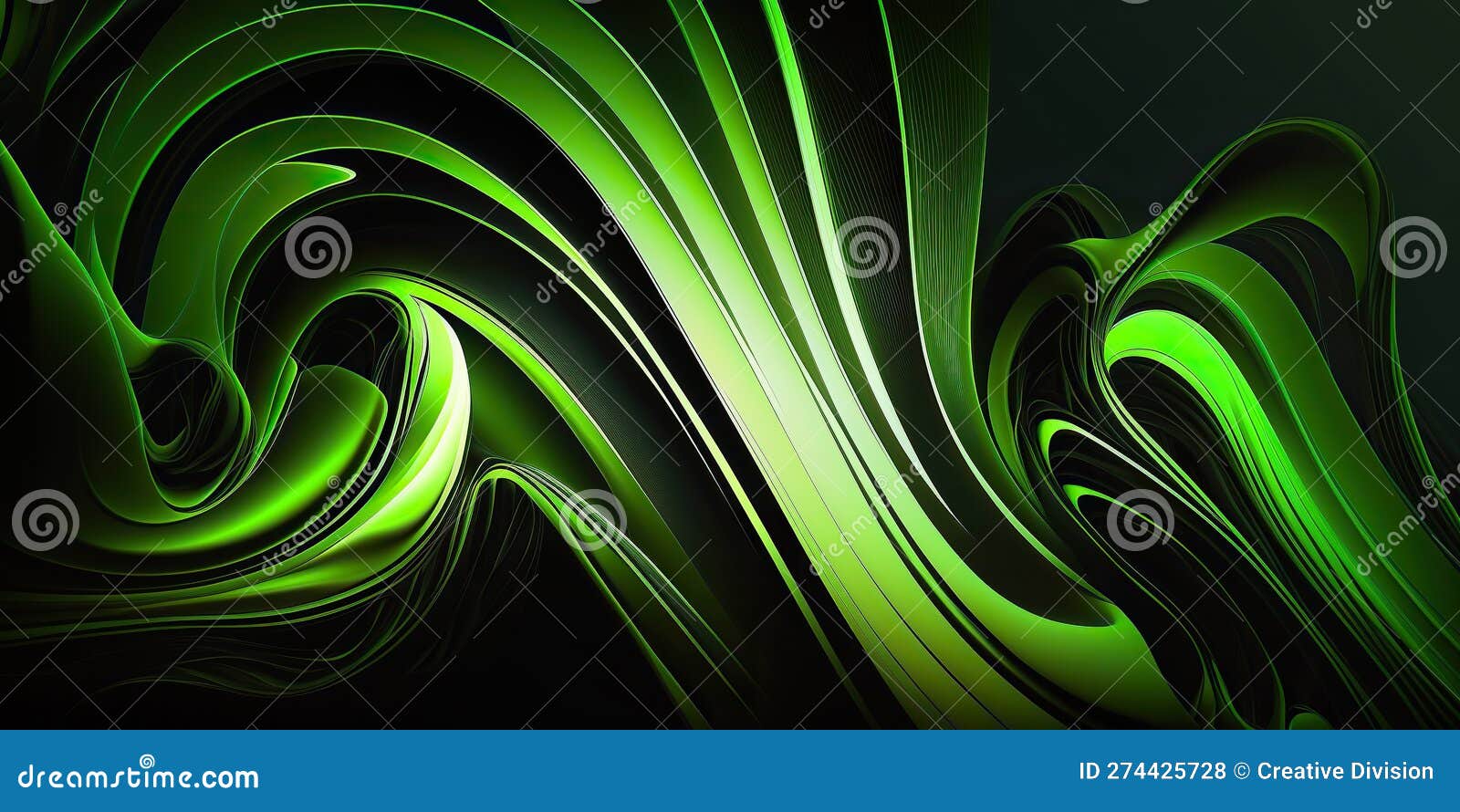 Realistic Abstract Green Line Background, Generative AI Stock ...