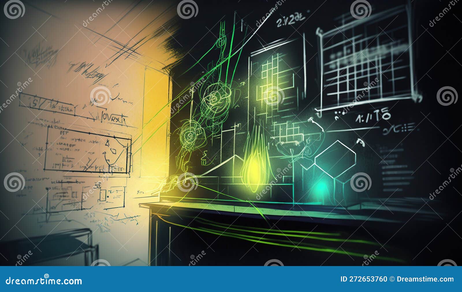 A Realistic Abstract Sketch Of A Data Science Project With Numbers And ...