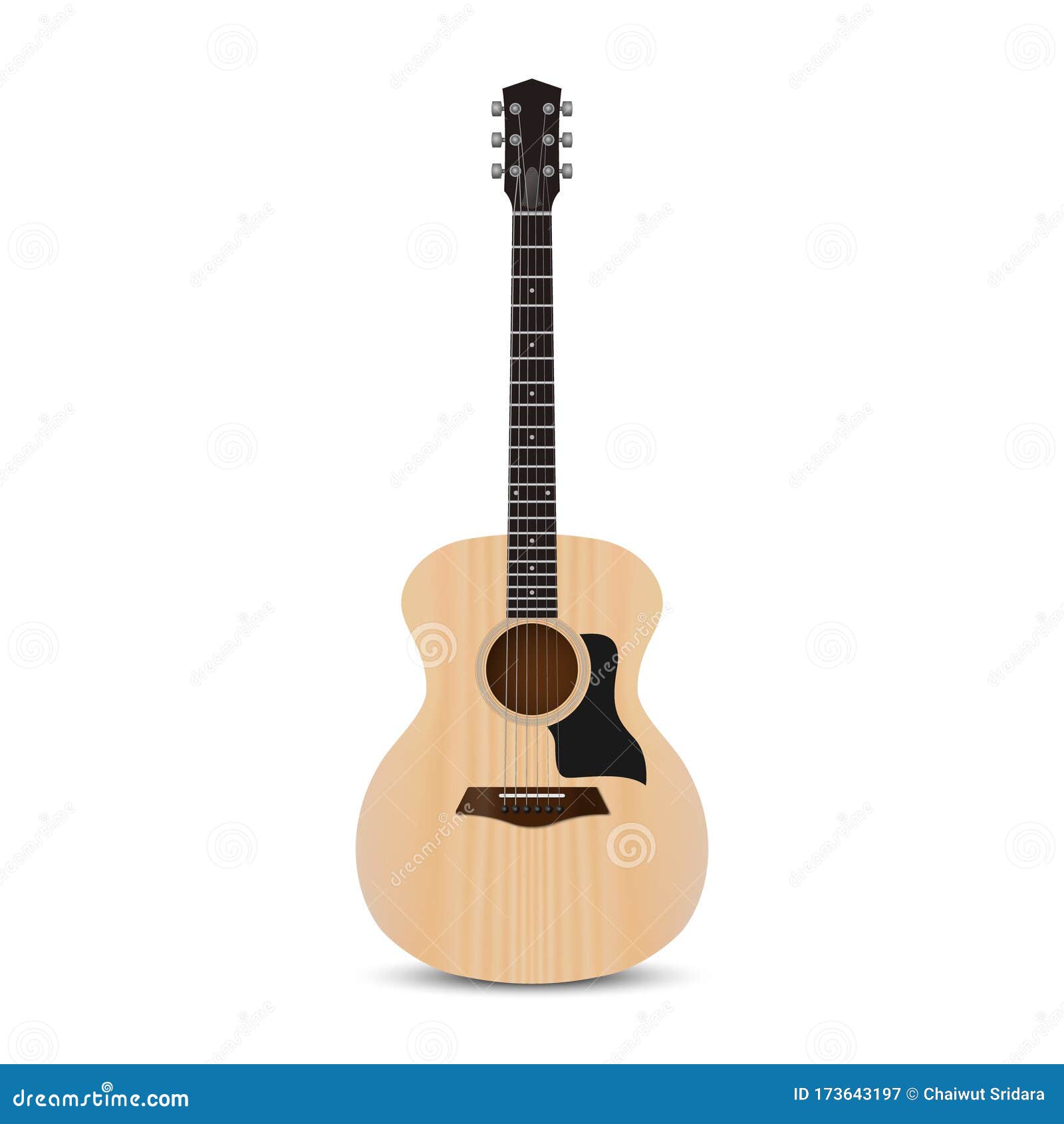 Realistic Acoustic Guitar Grand Auditorium And Dreadnought Shape ...