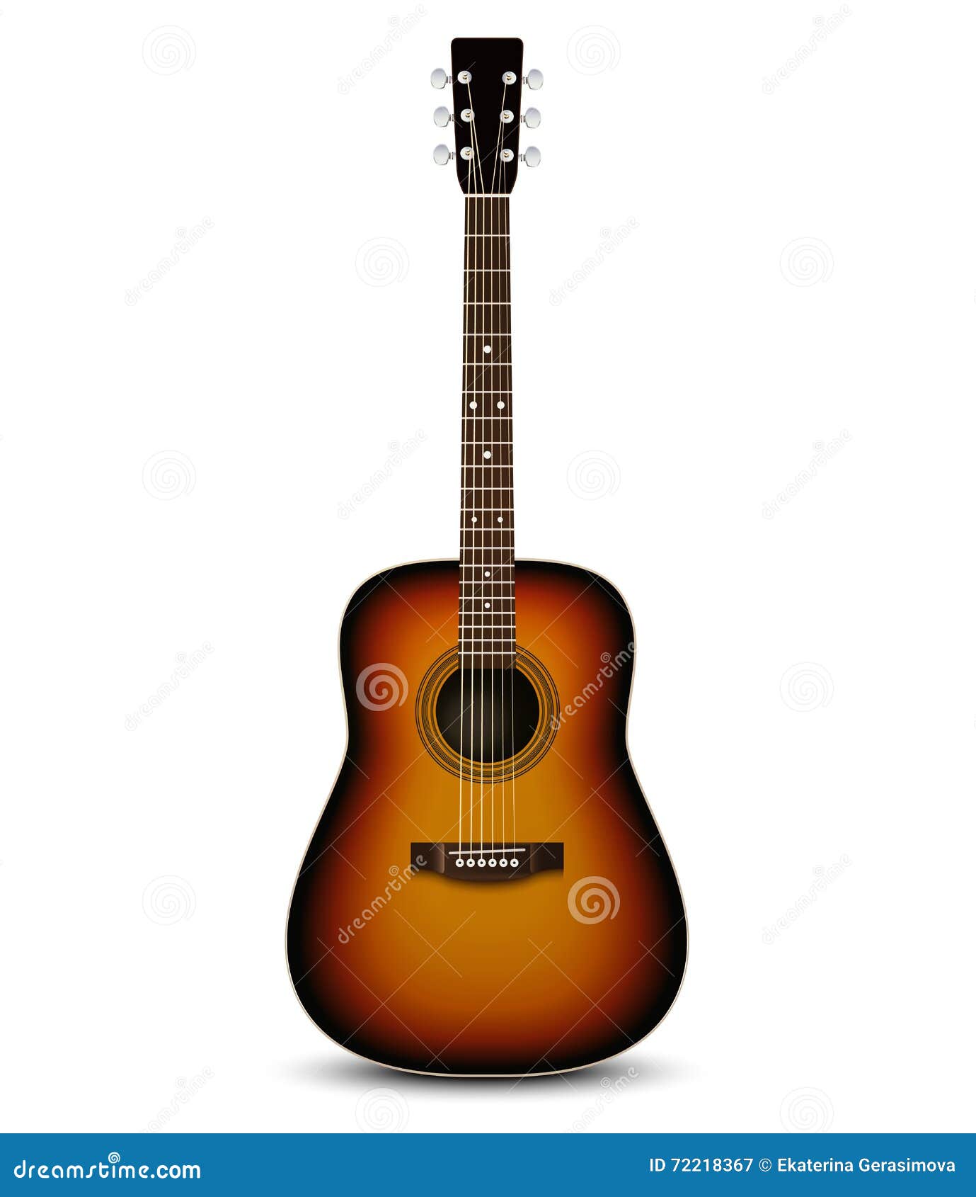 Realistic Acoustic Guitar. Vector Illustration Stock Vector ...