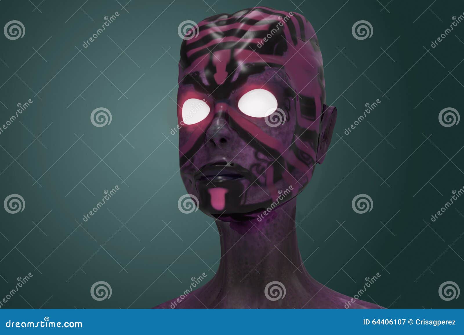 Realistic Alien. 3D Digital Illustration. Stock Illustration ...