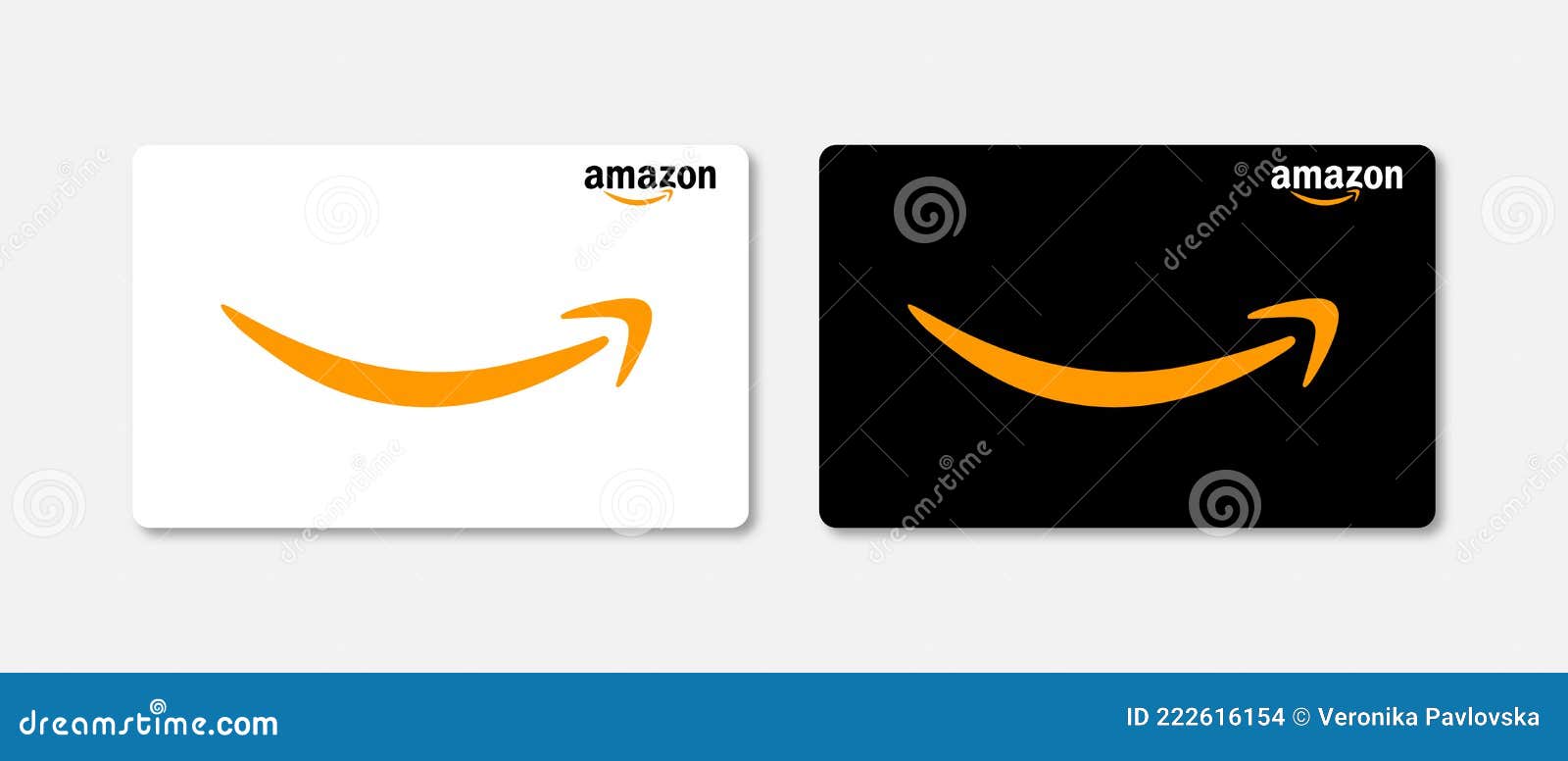 Realistic Amazon Gift Cards in White and Black. Gift Cards on an ...