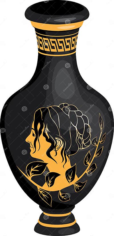 Realistic Ancient Greek Amphora Stock Illustration - Illustration of ...