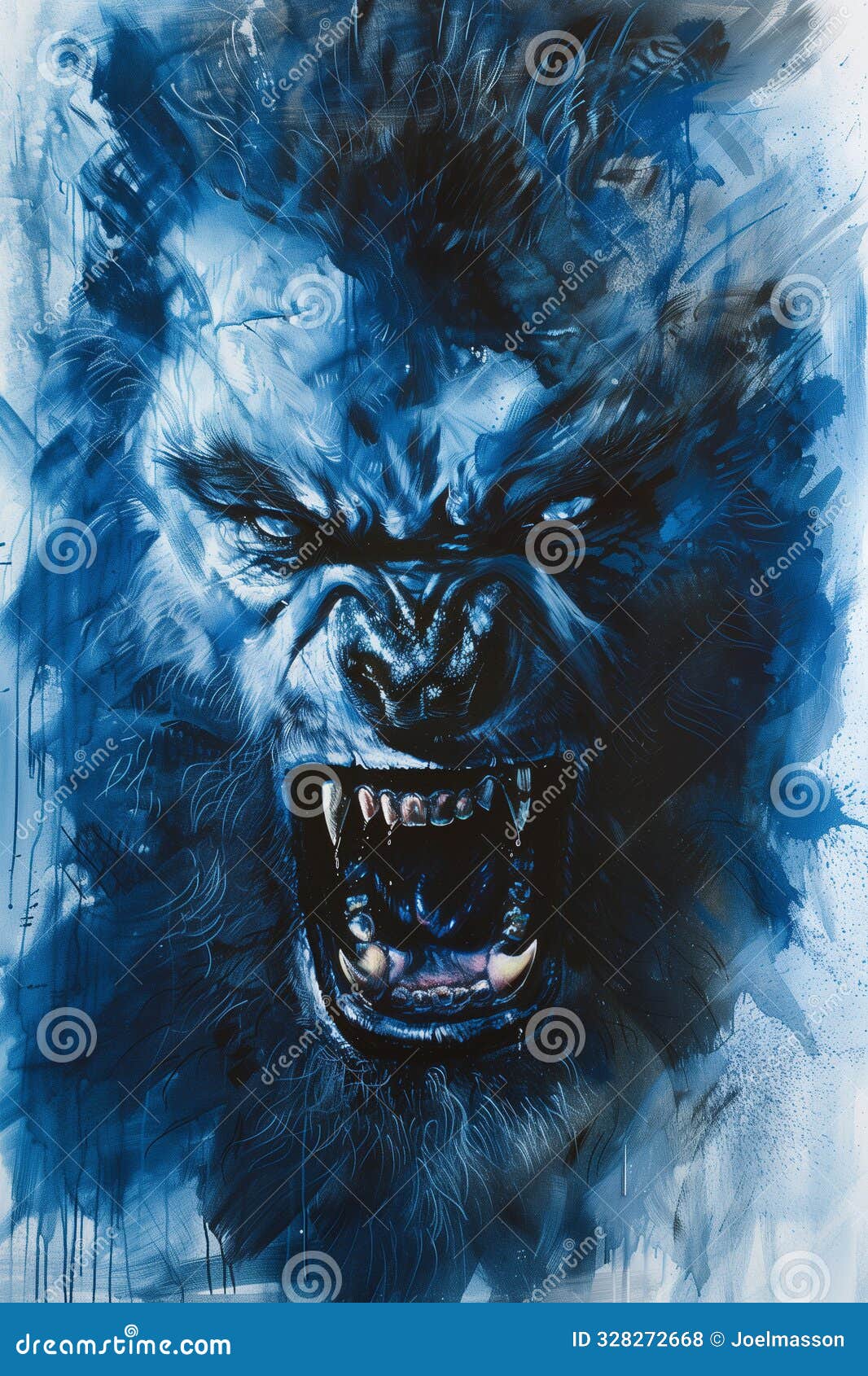 Realistic Angry Werewolf Lycan Wolf Poster Art Royalty-Free Stock Image ...
