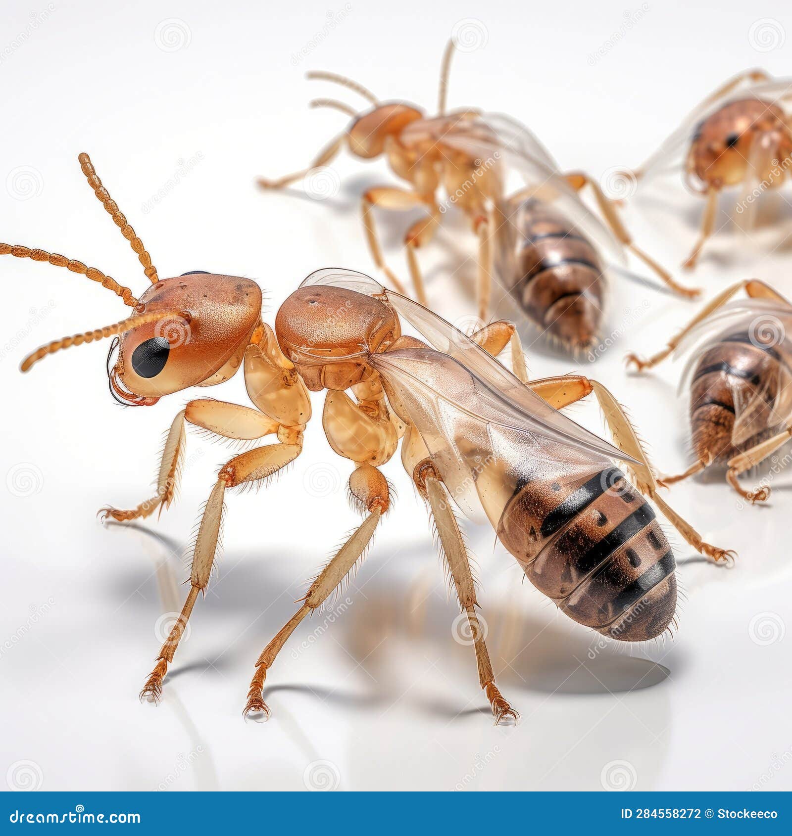 Realistic 3d Rendering of Ants in Amber and Beige Stock Illustration ...