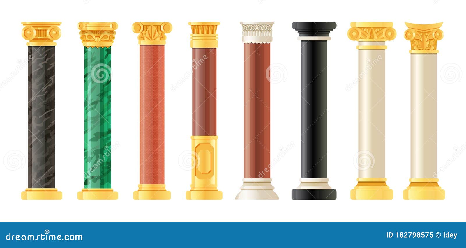 Realistic Antique Pillars Set. Antique Column, Classic Pillar Stock ... Realistic Antique Pillars Set. Antique Column, Classic Pillar Stock ...