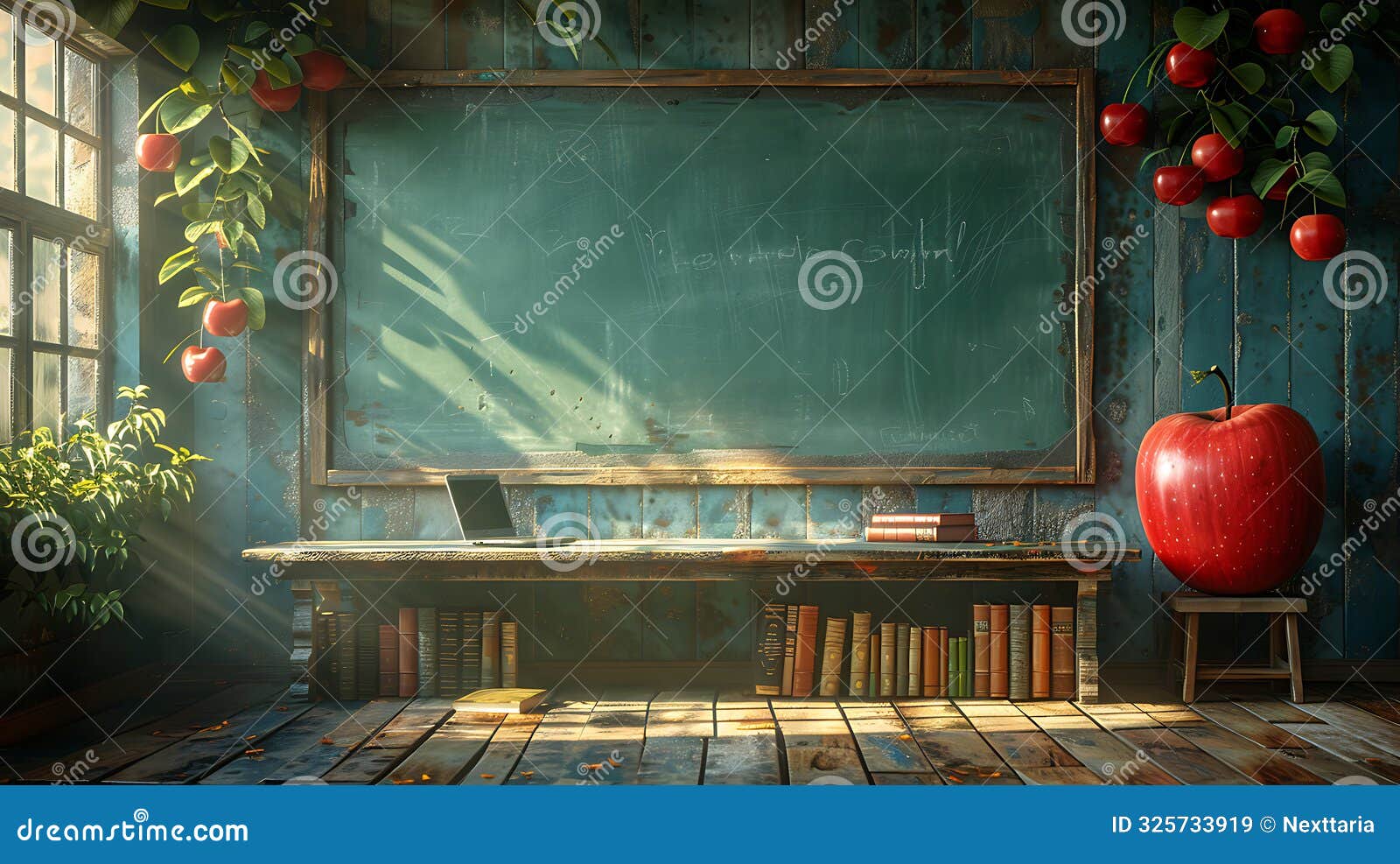 Realistic Apple Classroom - Interactive Learning Stock Image - Image of ...