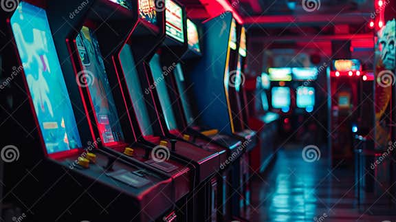 Realistic Arcade Game Machine Set with Isolated Front Views ...