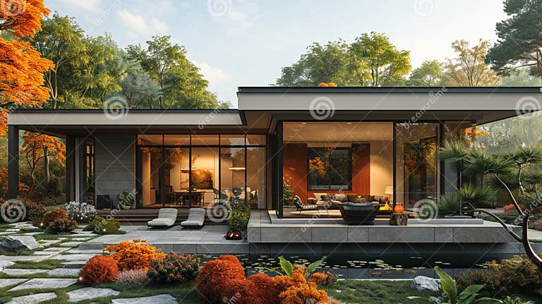 Realistic Architectural Rendering. Single Villa Stock Image - Image of ...