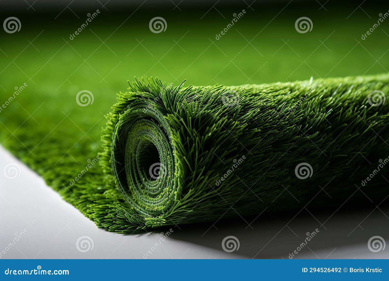 Realistic Artificial Rolled Green Grass Stock Illustration ...
