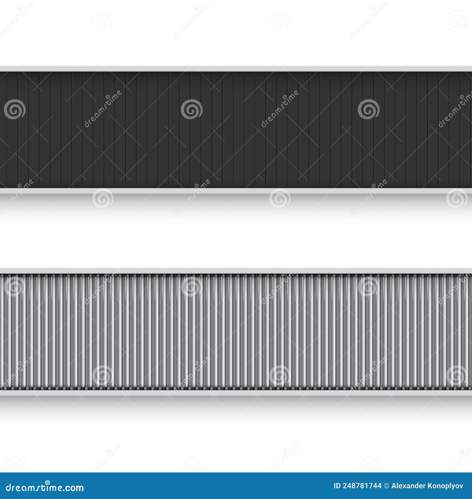 Realistic Assembling Line Set Top View Vector Electronic Conveyor Belt ...