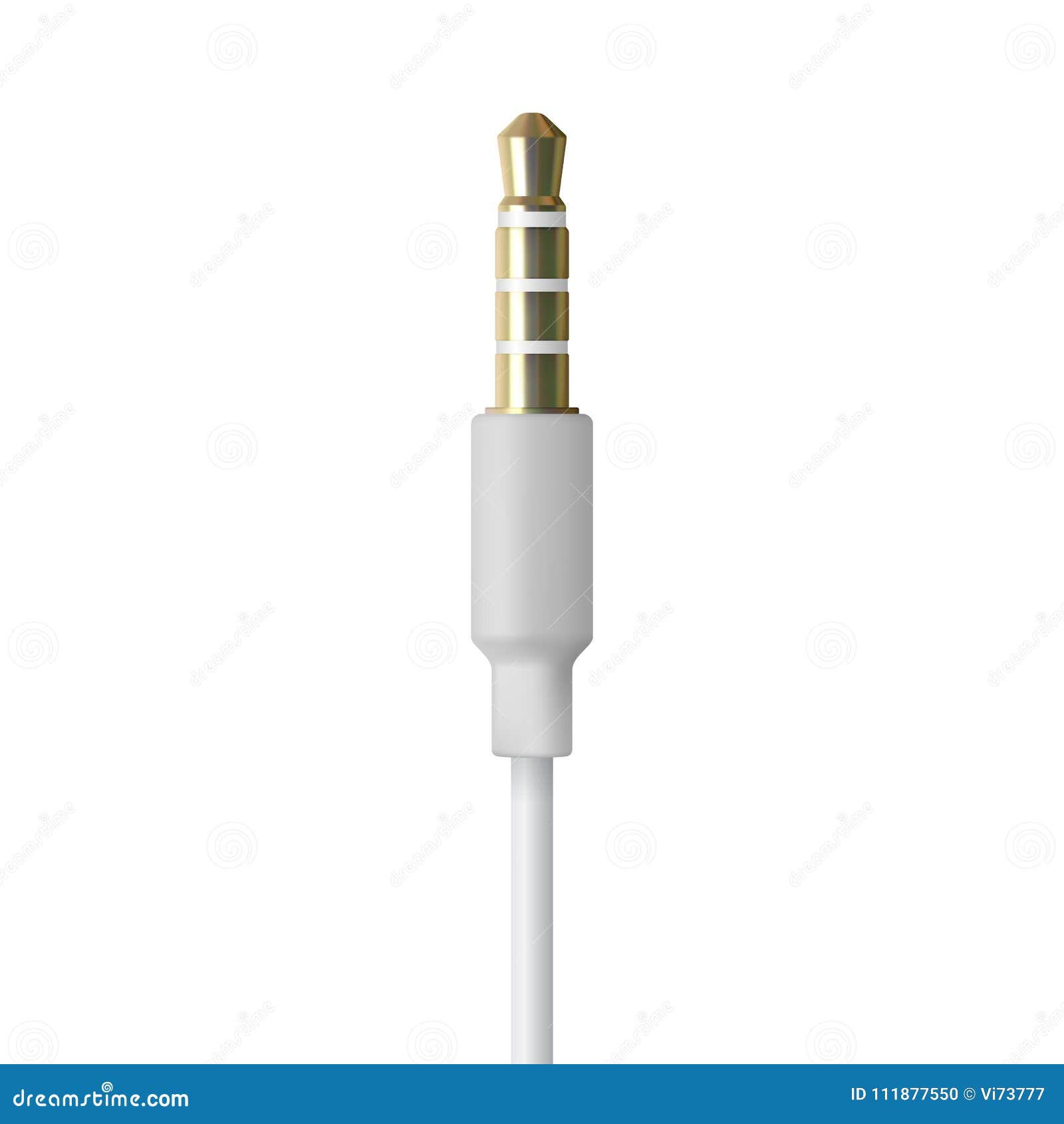 Realistic Audio Mini Jack Plug. Isolated Vector Illustration of White ...