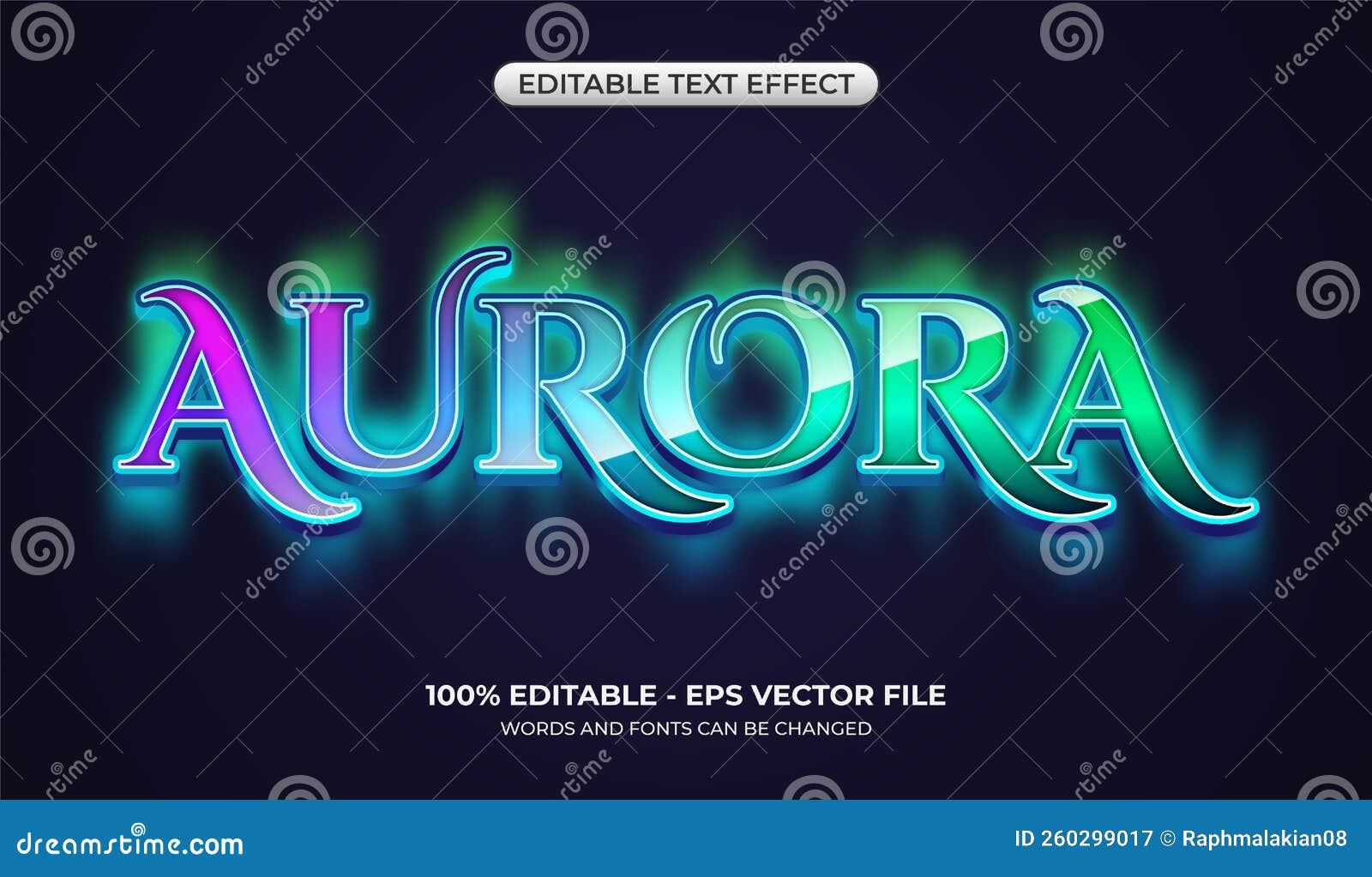 Realistic Aurora Text Effect. Editable Mystical Aura Text Effect with ...
