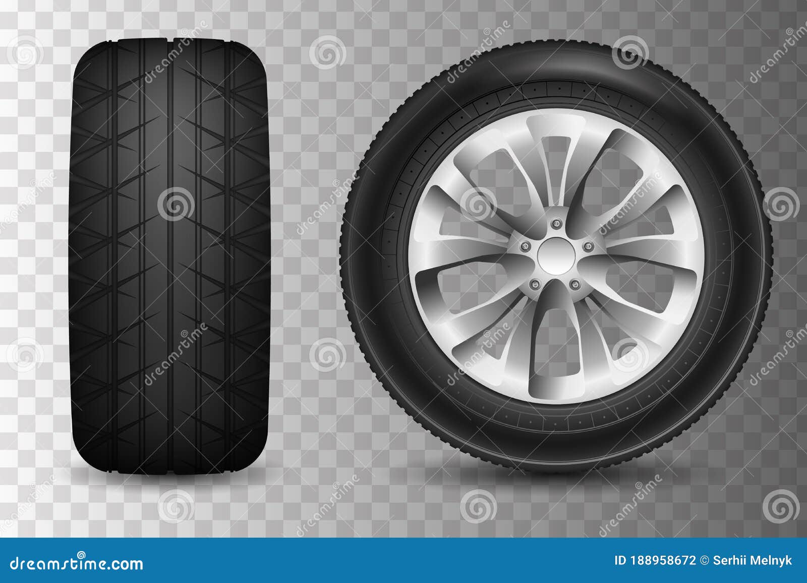 Car wheel collection stock vector. Illustration of circle - 188958672