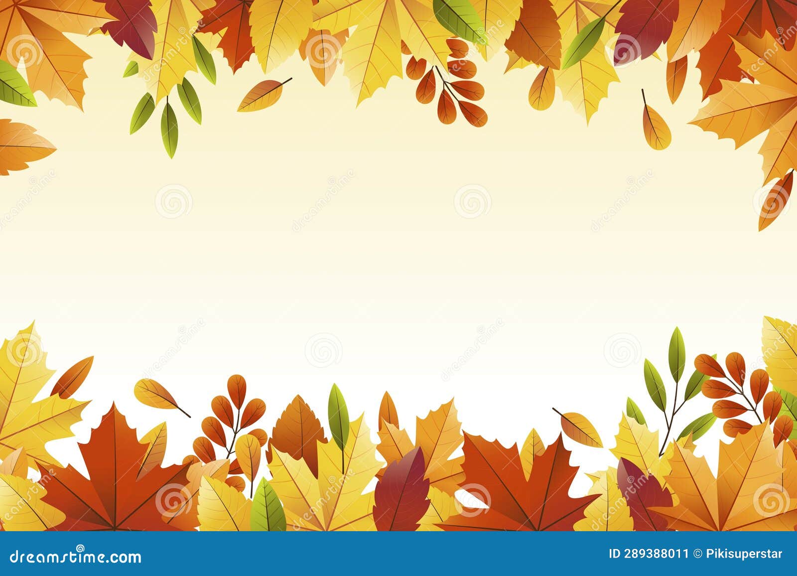 Realistic Autumn Background Vector Design Stock Illustration ...