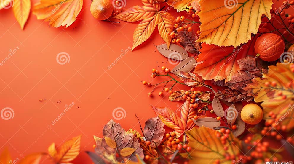 Realistic Autumn Concept with High Quality Visuals and Ample Copy Space ...