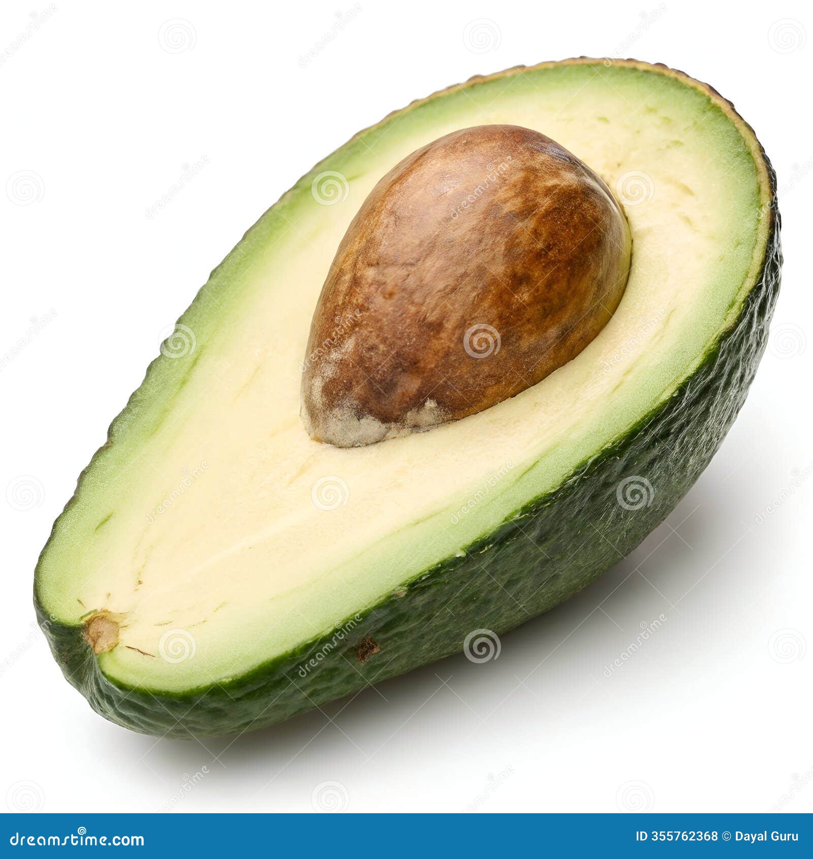 Realistic Avocado Half Isolated on White Background Stock Illustration ...