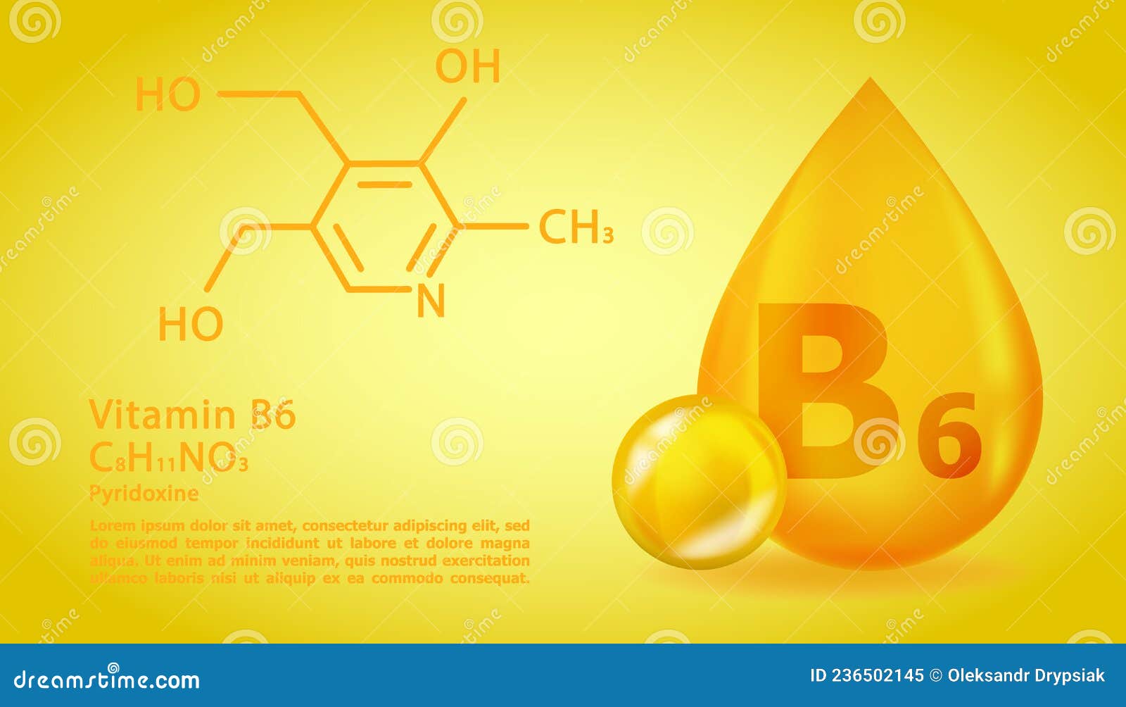 Realistic B6 Pyridoxine Vitamin Drop with Structural Chemical Formula ... Realistic B6 Pyridoxine Vitamin Drop with Structural Chemical Formula ...