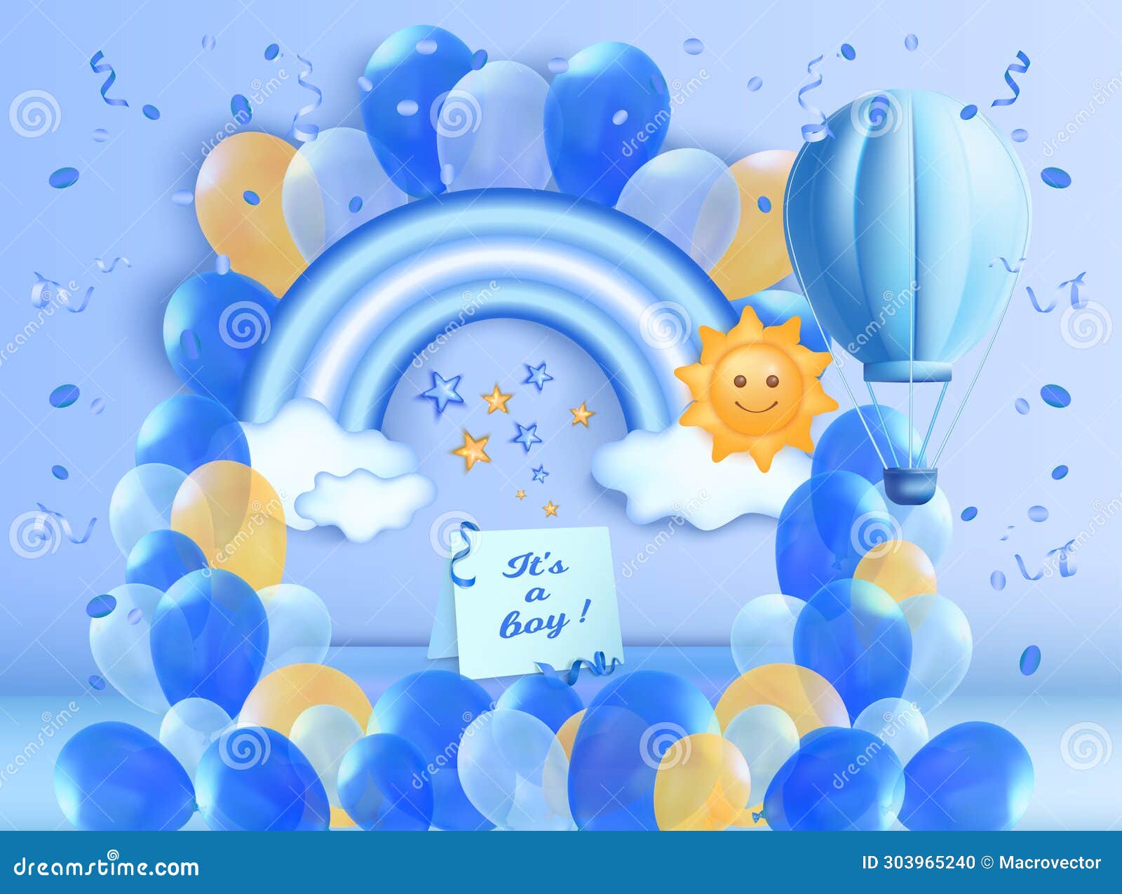 Realistic Baby Shower Composition Background Stock Illustration ...