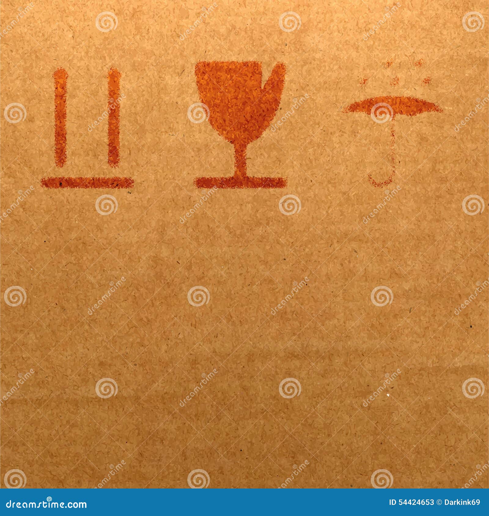 Realistic Background Cardboard Box with Packing Marks Stock Vector ...