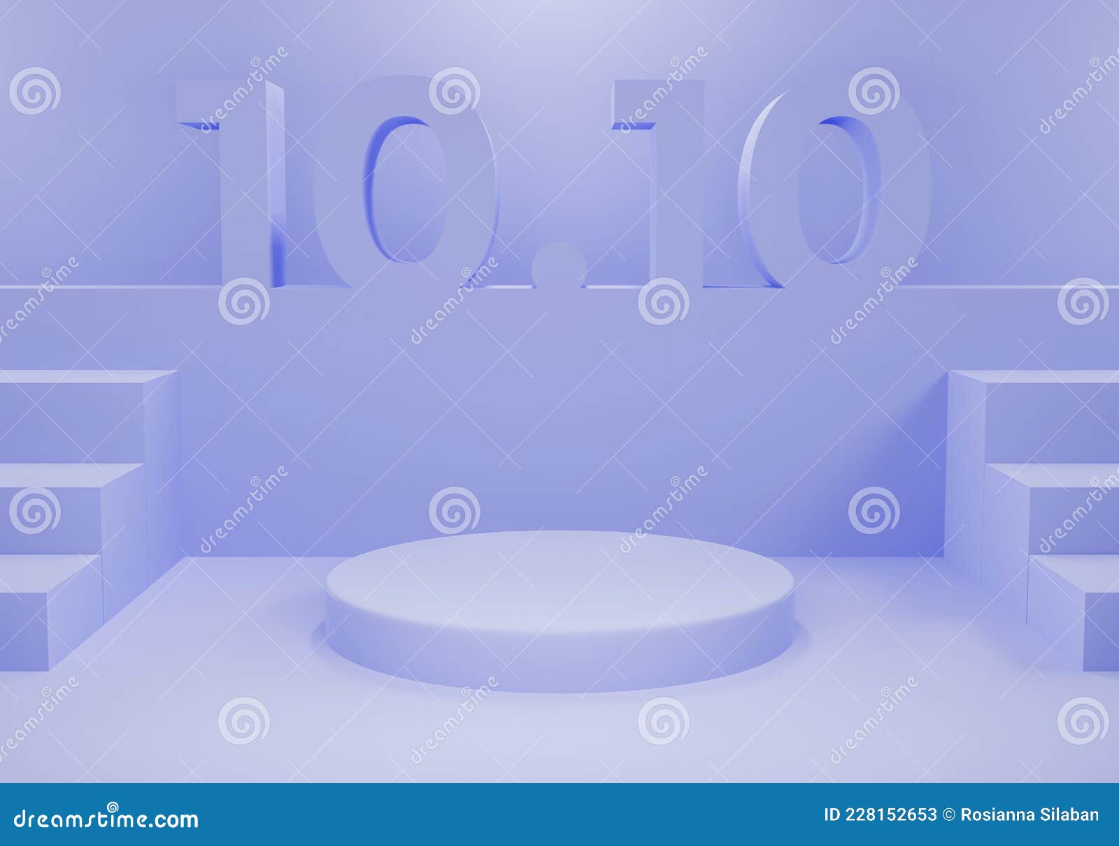 Realistic 1010 Background with Display Podium Isolated Blue Color Stock ...
