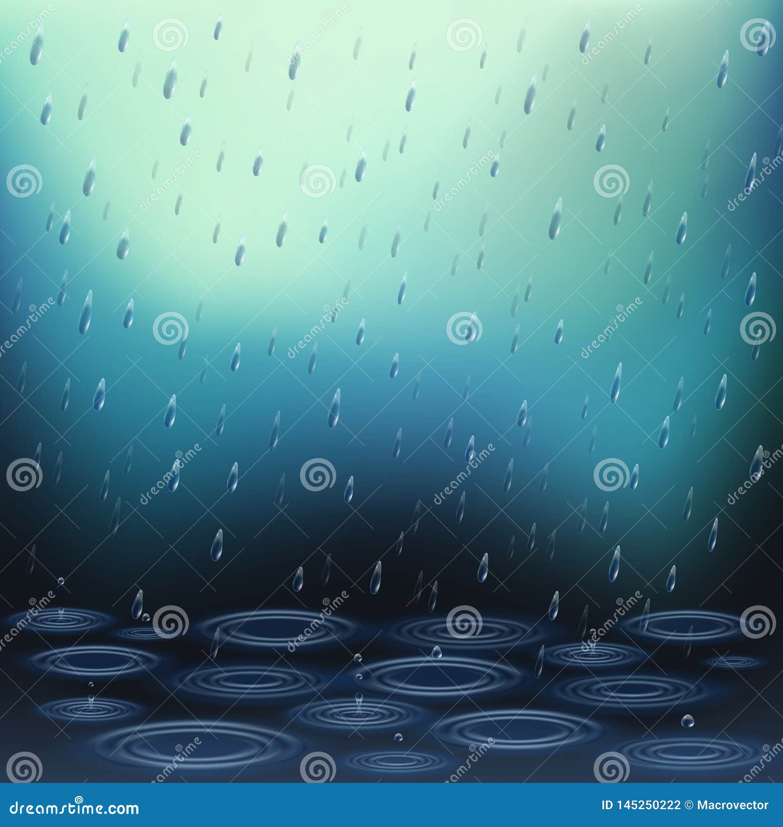 Realistic Falling Rain Background Stock Vector - Illustration of design ...
