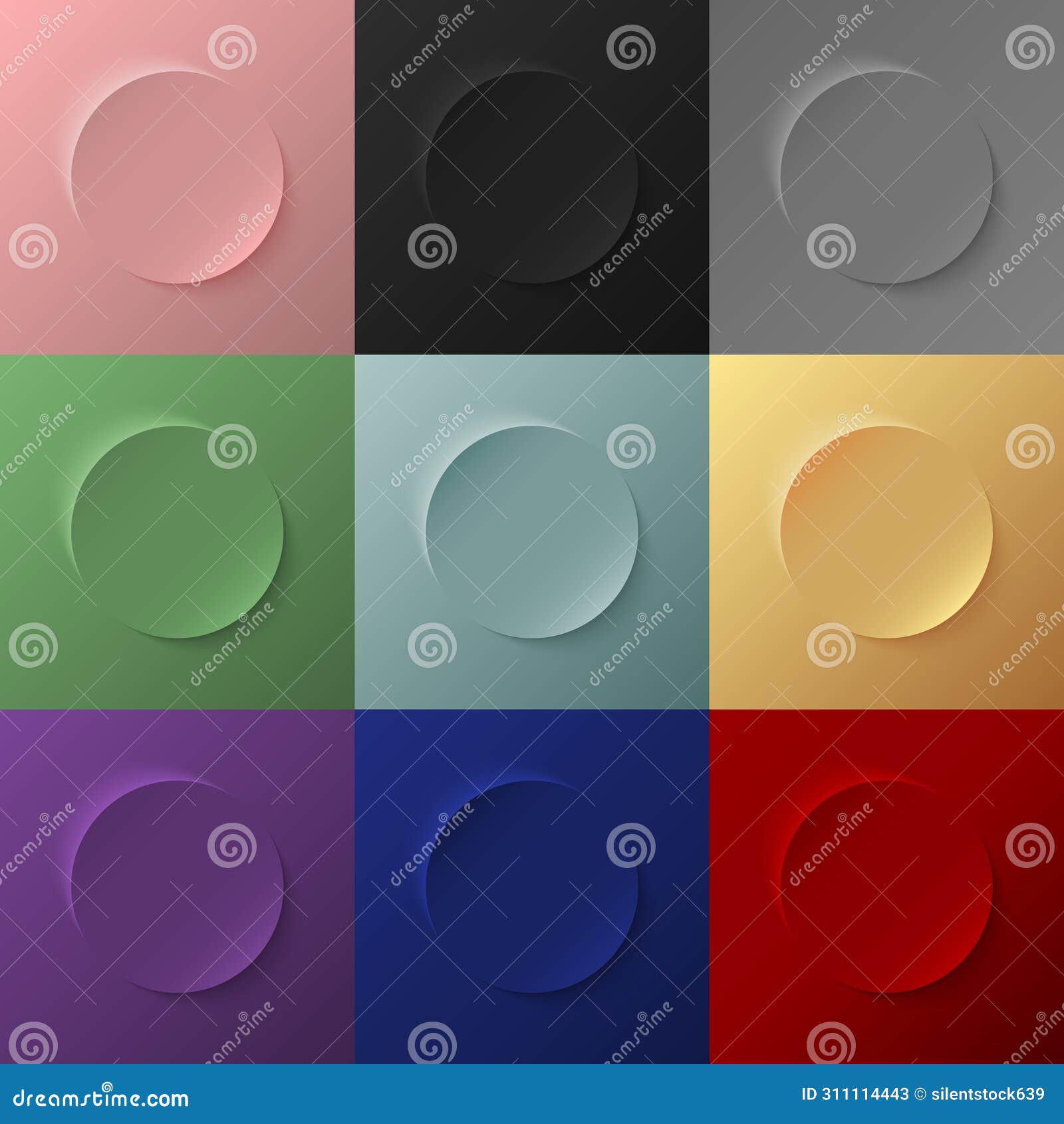 Realistic Backgrounds Set in Different Colours Stock Illustration ...