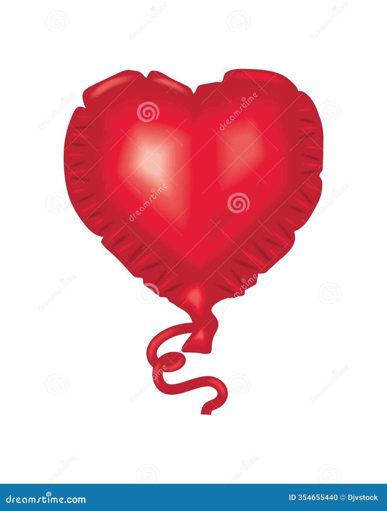 Realistic Balloon Helium Heart Stock Illustration - Illustration of ...