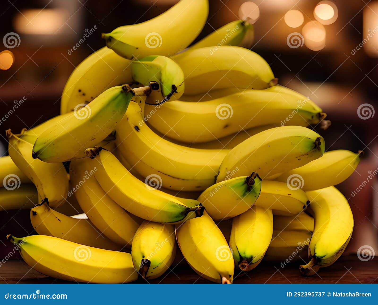 Realistic Bananas Closeup Neutral Colors Warm Lighting Stock Image ...