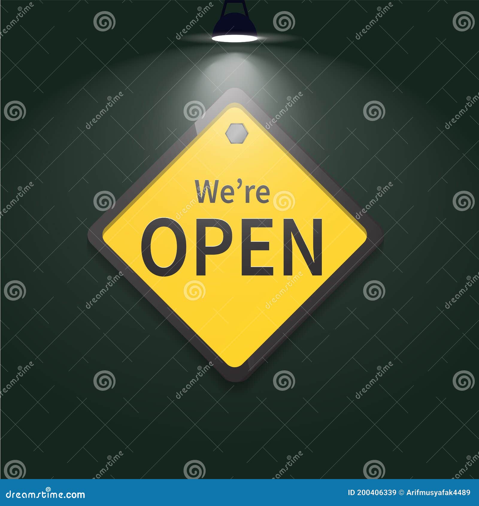 Realistic Banner we are Open Stock Illustration - Illustration of ...
