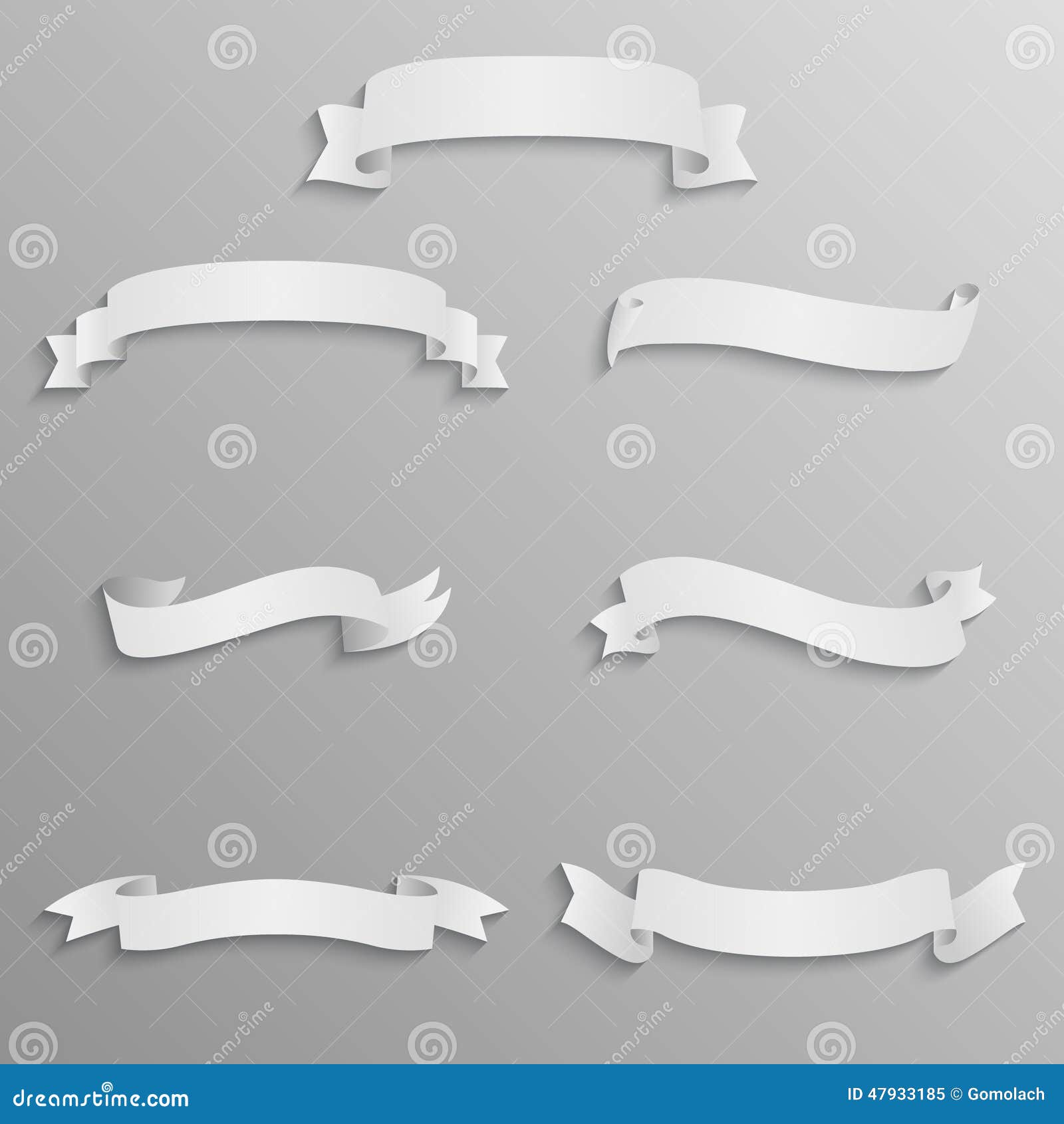 Realistic Banners or Ribbons from Paper. Stock Vector - Illustration of ...
