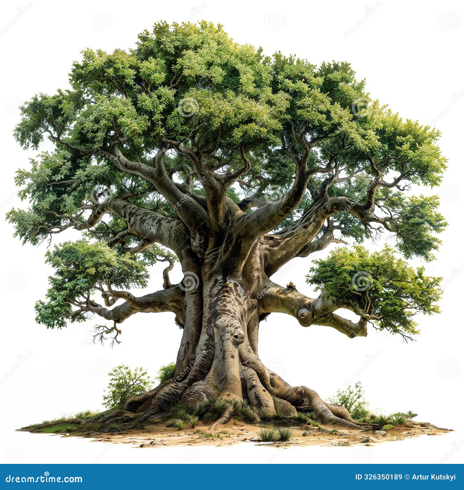 Realistic Baobab Tree Illustration Stock Image - Image of heraldic ...