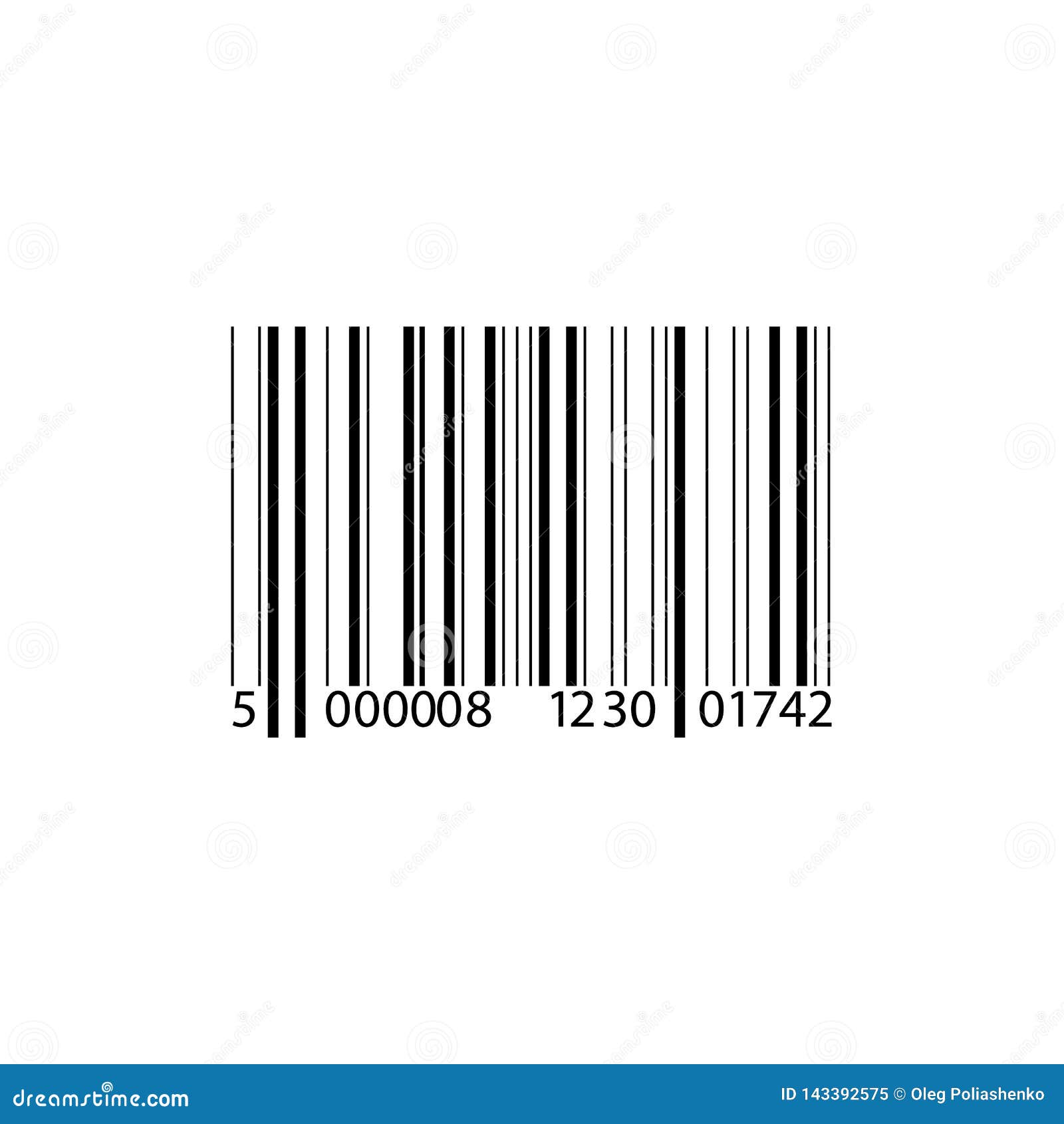 Realistic bar code icon. stock vector. Illustration of barcode - 143392575