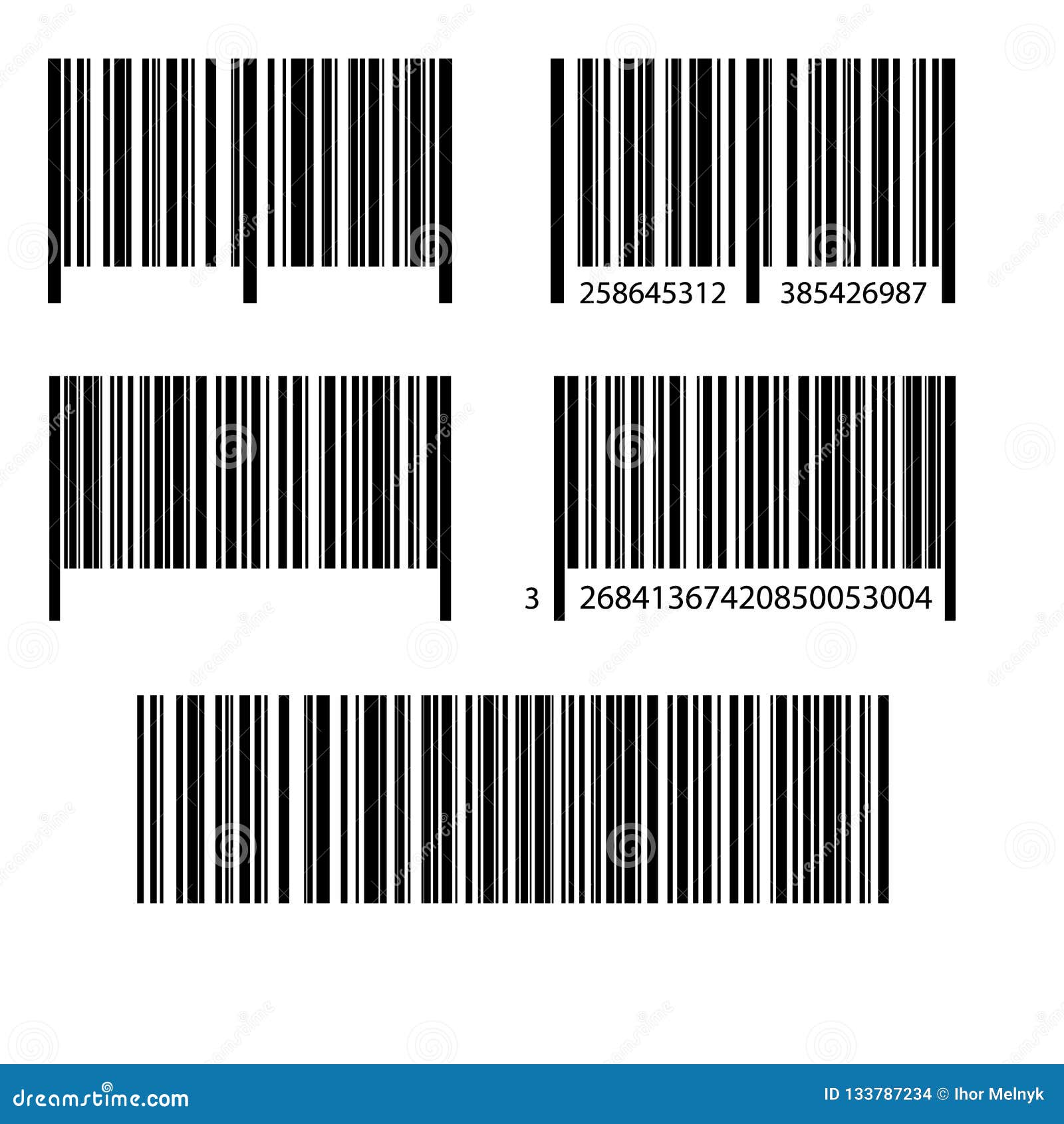 Realistic bar code icon. stock vector. Illustration of laser - 133787234