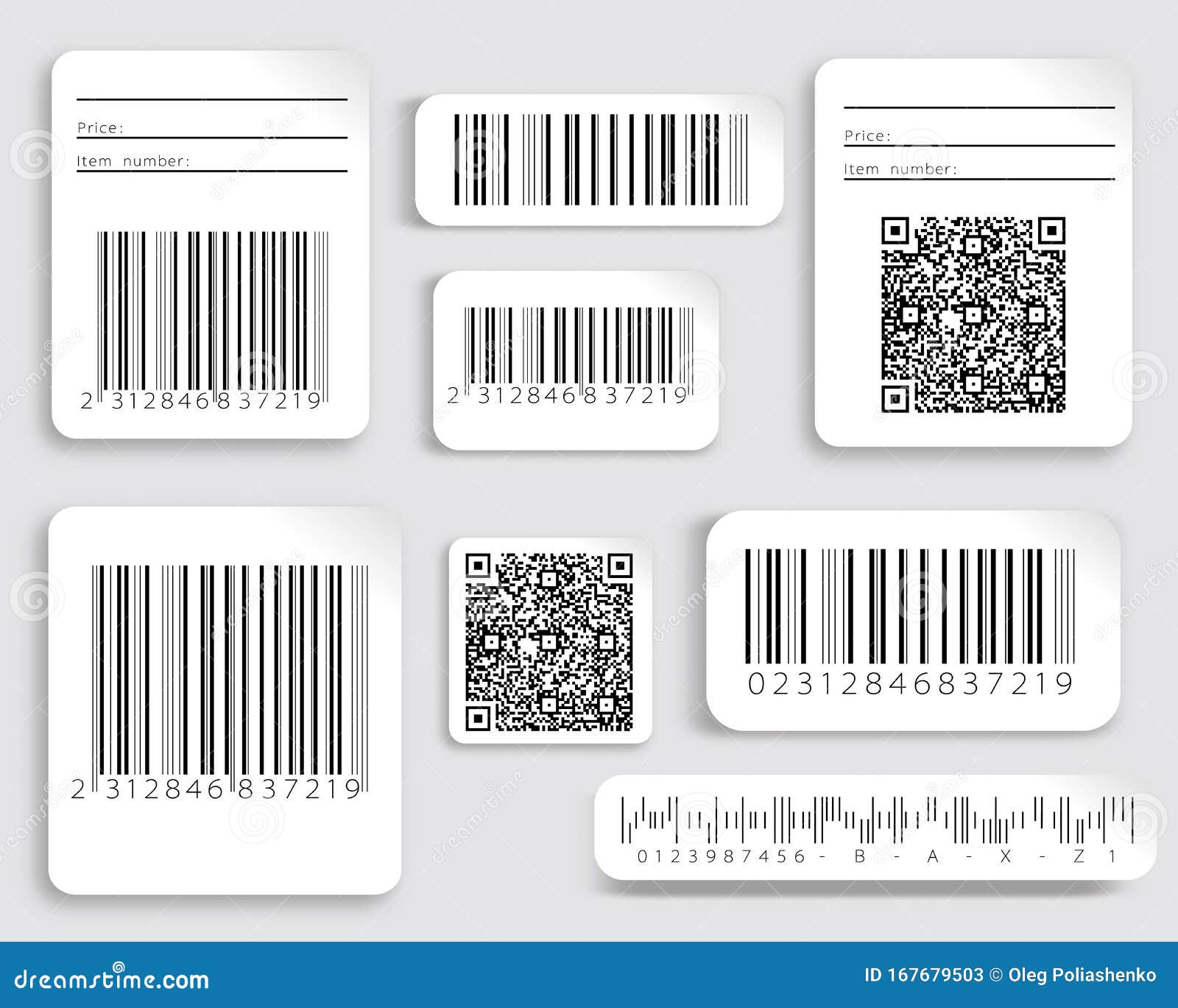 Realistic barcode icon. stock vector. Illustration of sale - 167679503