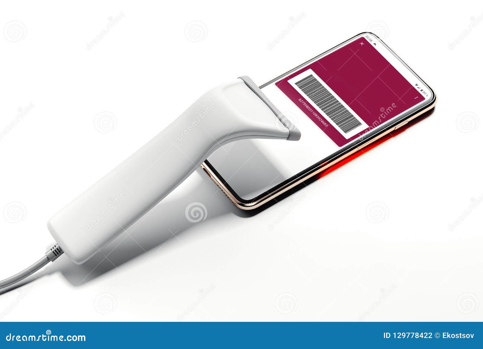 Barcode On Screen Line Icon. Barcode On Computer Monitor Vector ...