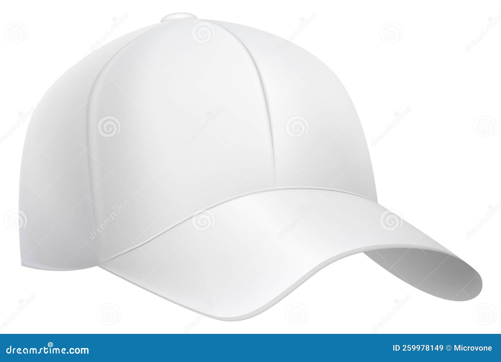 Realistic Baseball Cap Mockup Isolated On Transparent Background. White ...