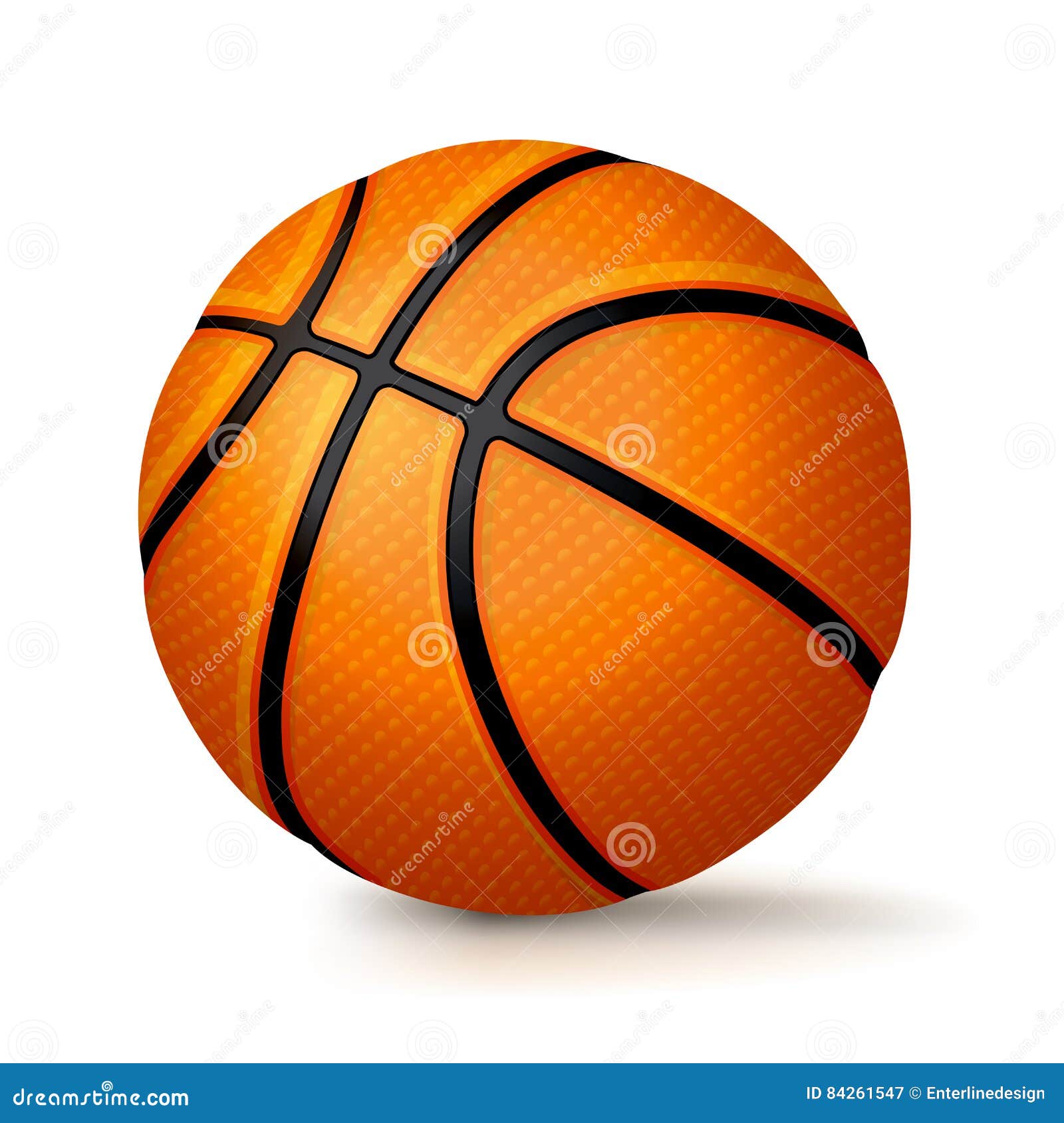 Realistic Basketball Illustration Sitting In Shadows | CartoonDealer ...