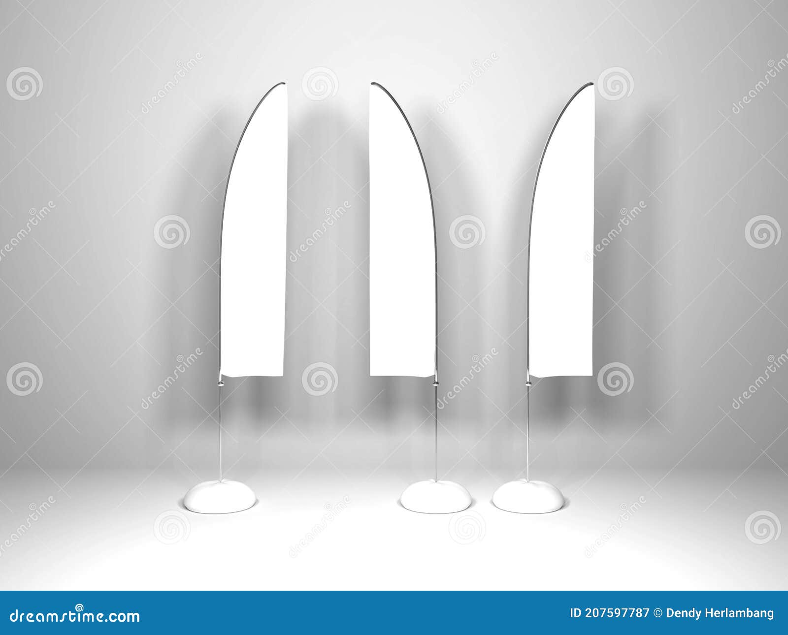 Realistic Beach Banner Flag Mockup Template Stock Illustration ...