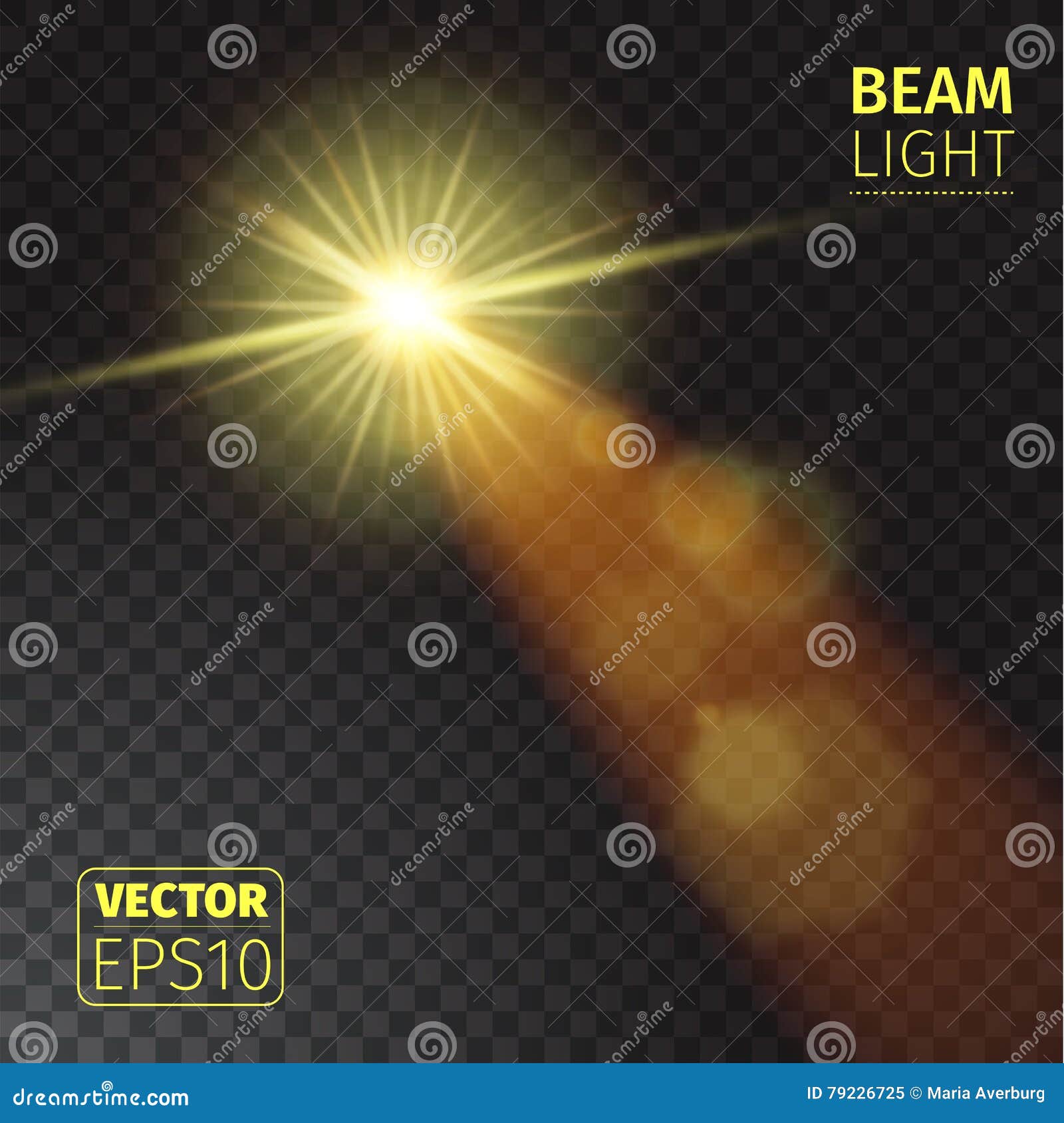 Realistic Beam Lights on Transparent Background. Stock Vector ...