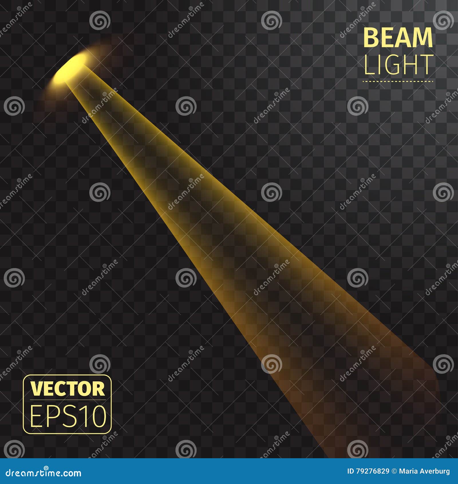 Realistic Beam Lights on Transparent Background. Stock Vector ...