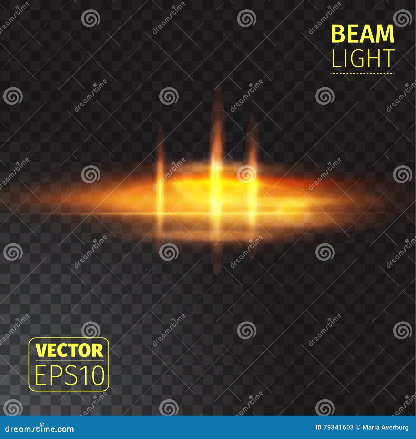 Realistic Beam Lights on Transparent Background. Stock Vector ...