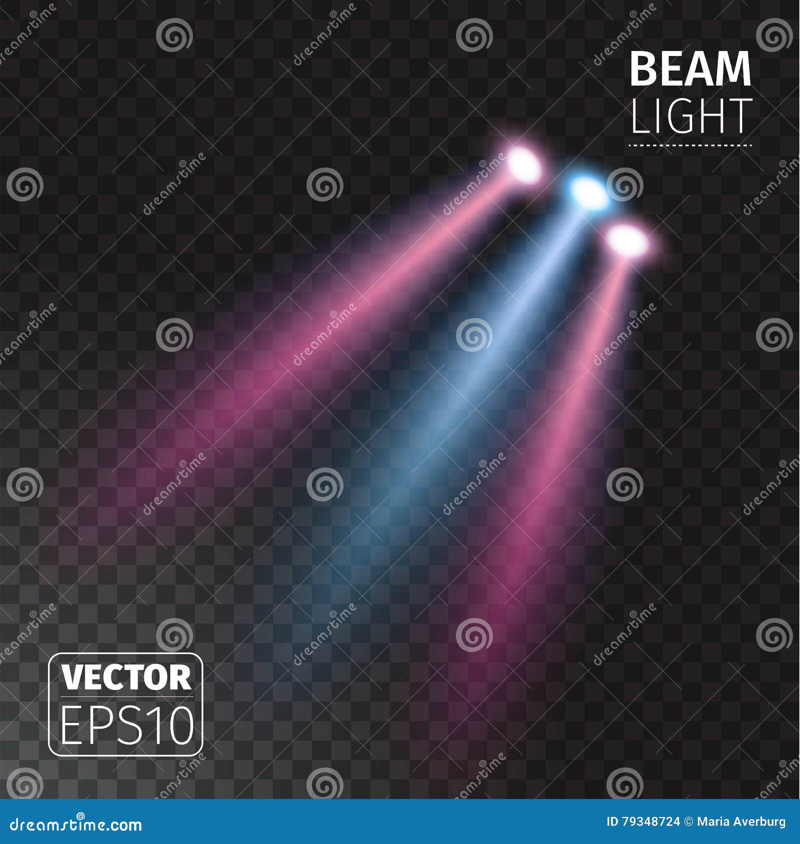 Realistic Beam Lights on Transparent Background. Stock Vector ...